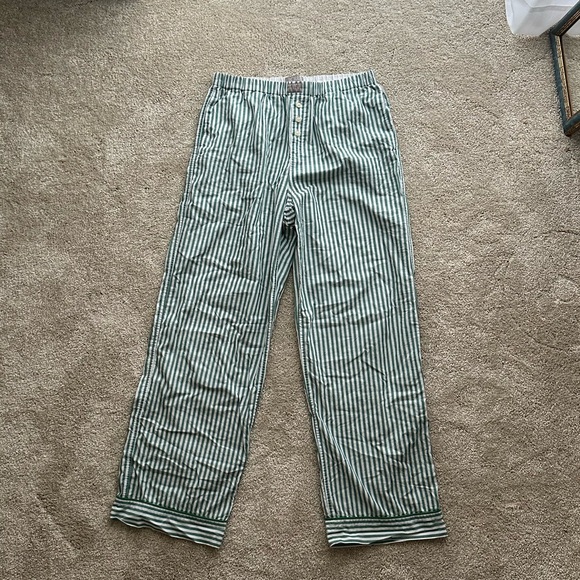J. Crew | Intimates & Sleepwear | J Crew Green Striped Pajama Pants ...